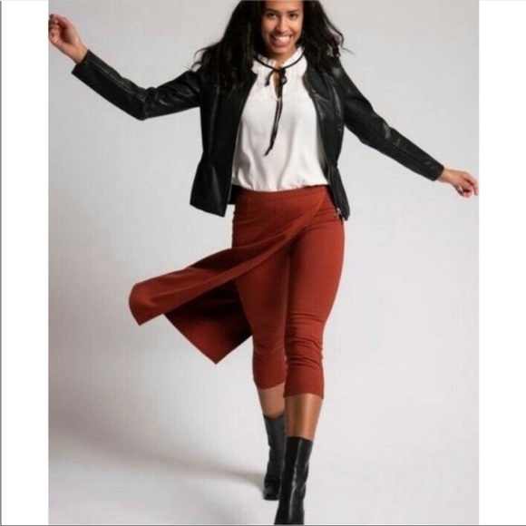 Betabrand | Skirts | Betabrand Sassiest Pants Crop Skirt Rust Orange ...